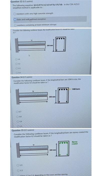 Solved Question 12 (0.5 points) The following | Chegg.com