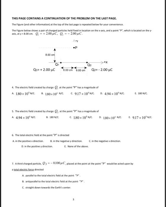 Solved THIS PAGE CONTAINS A CONTINUATION OF THE PROBLEM ON | Chegg.com