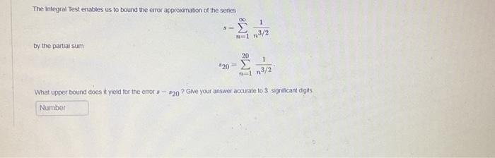 Solved The integral Test enables us to bound the elor | Chegg.com