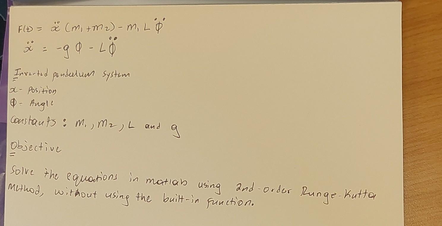 Solved Please solve the ODE in matlab by the Runge-kutta | Chegg.com