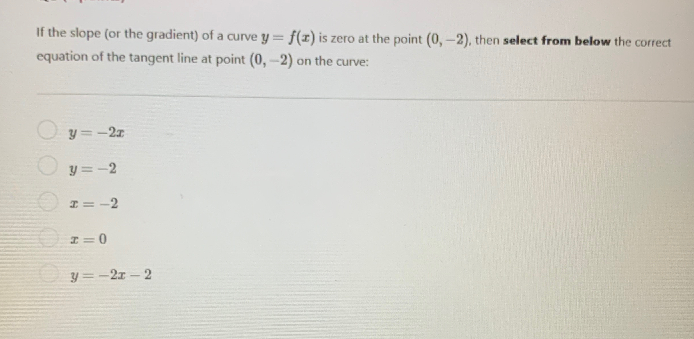 Solved If the slope (or the gradient) ﻿of a curve y=f(x) ﻿is | Chegg.com