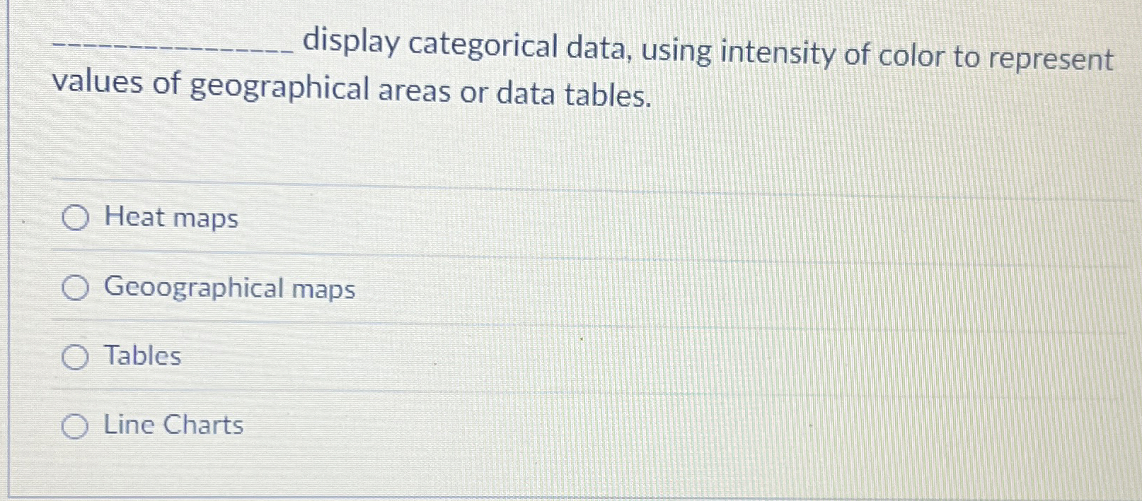 Solved q, ﻿display categorical data, using intensity of | Chegg.com
