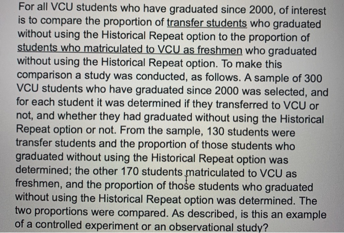 Solved For all VCU students who have graduated since 2000, | Chegg.com