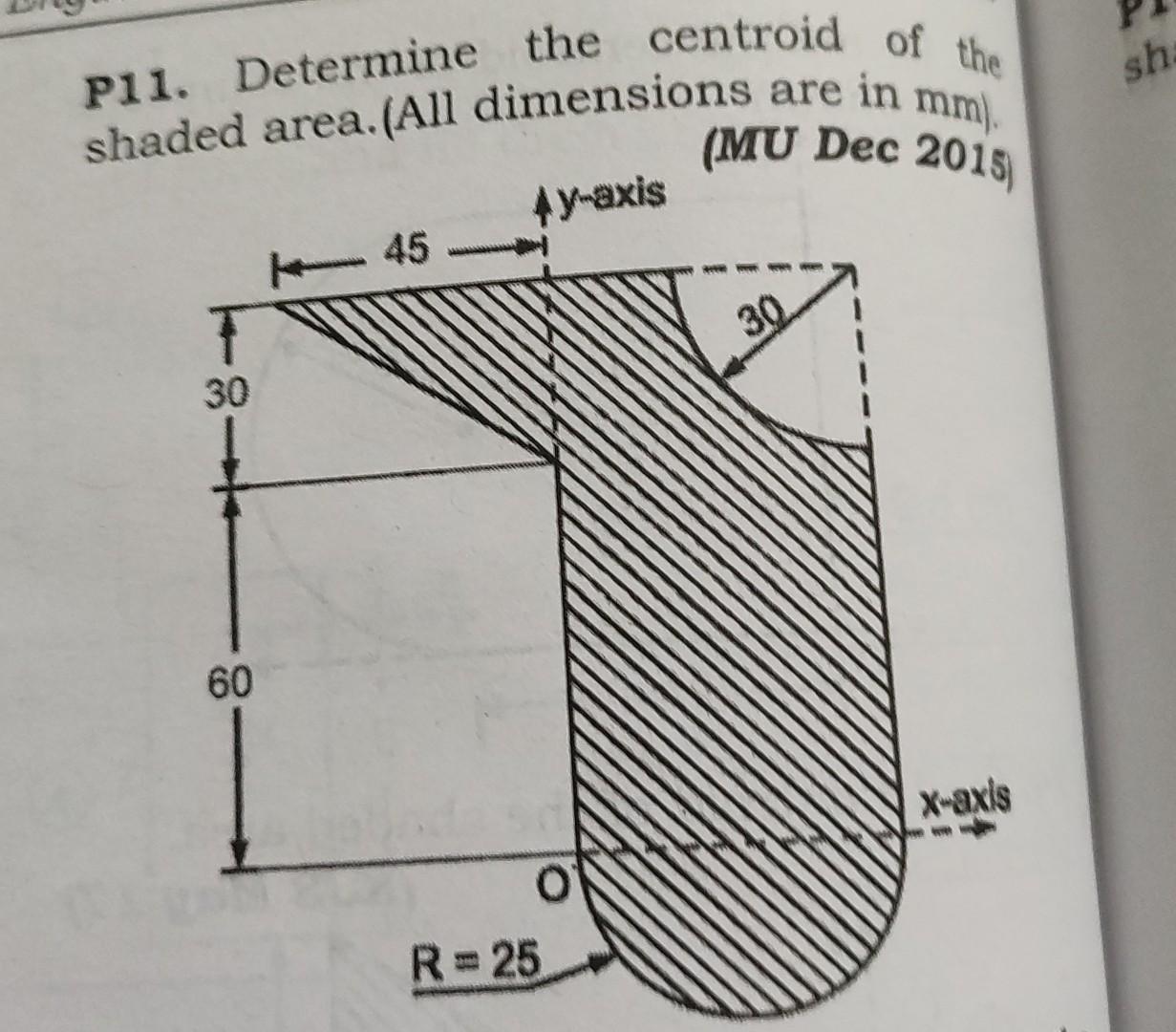 Solved P11. Determine the centroid of the shaded area.(All | Chegg.com