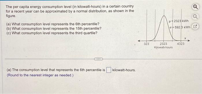 Solved The per capita energy consumption level (in | Chegg.com