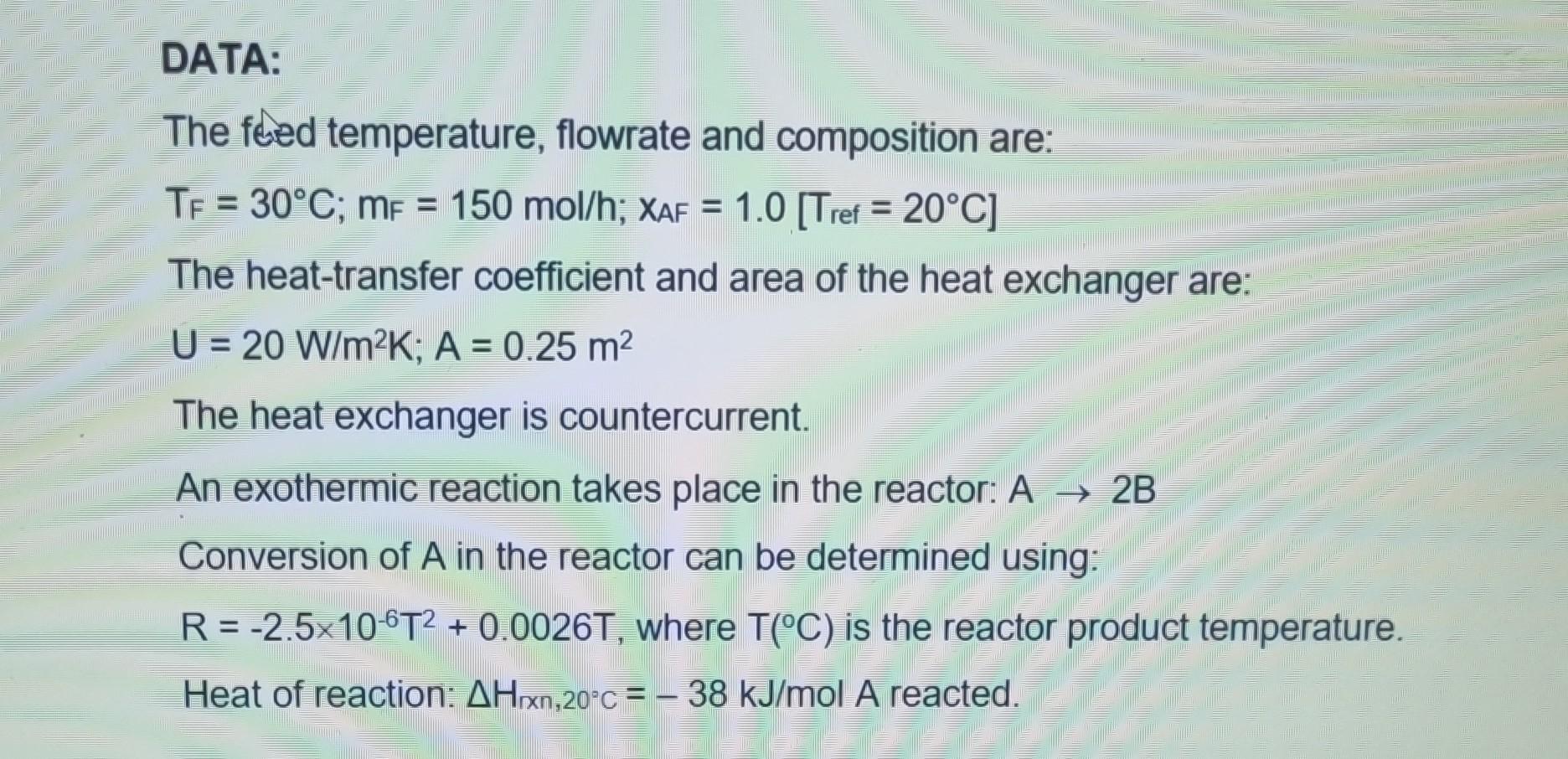 Consider the simple flowsheet for part of a process | Chegg.com