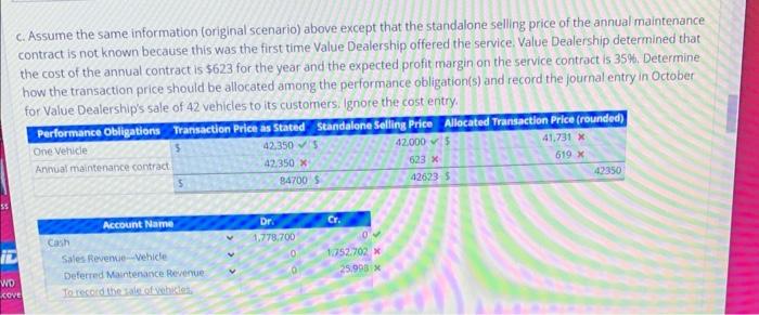 Solved Allocating Transaction Price to Performance | Chegg.com