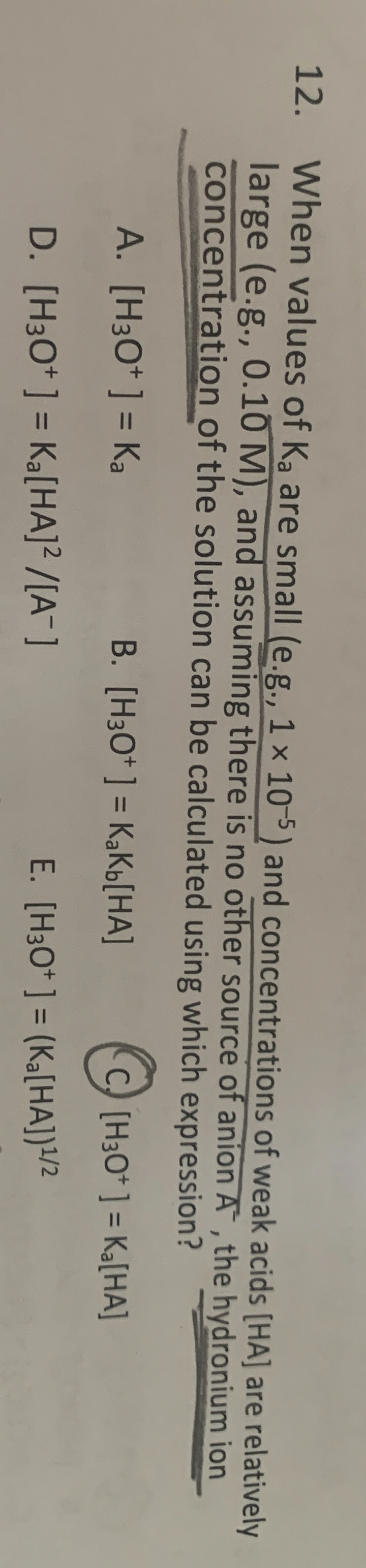 Solved When values of Ka ﻿are small (e.g., 1×10-5 ) ﻿and | Chegg.com