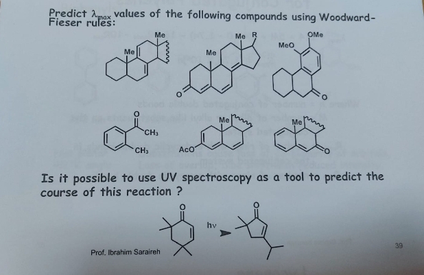 Solved Predict λmax ﻿values of the following compounds using | Chegg.com