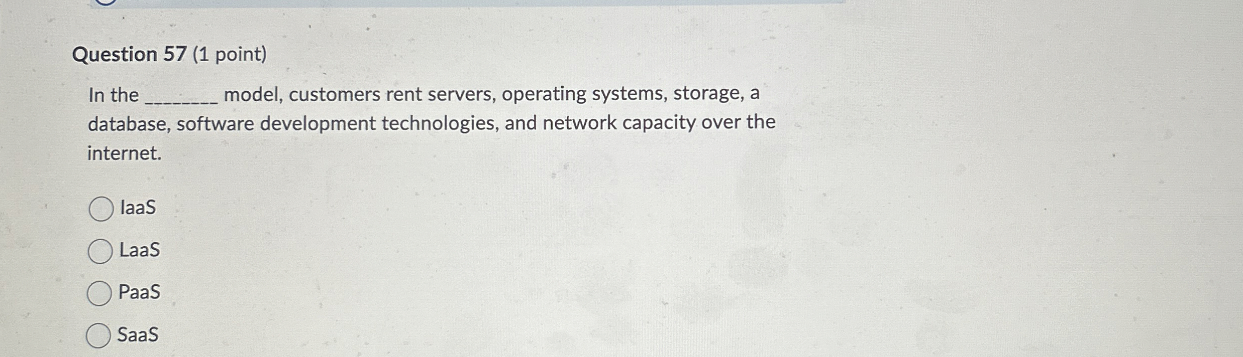 Solved Question 57 (1 ﻿point)In the q, ﻿model, customers | Chegg.com