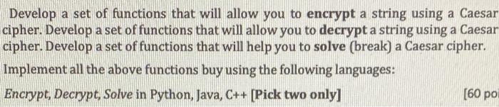 Solved Develop a set of functions that will allow you to | Chegg.com