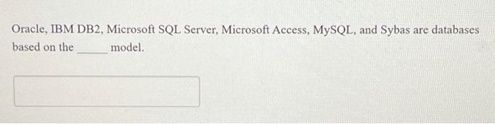 Solved Oracle Ibm Db2 Microsoft Sql Server Microsoft