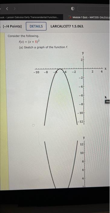 Solved Consider the following. f(x)=(x+5)2 (a) Sketch a | Chegg.com