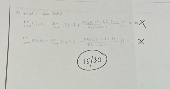 Solved zf+k∣=Ls+c1s1+c2s1+Rd) Initiol a hnese valove | Chegg.com