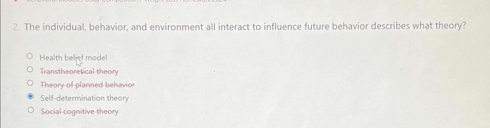 Solved The individual, behavior, and environment all | Chegg.com