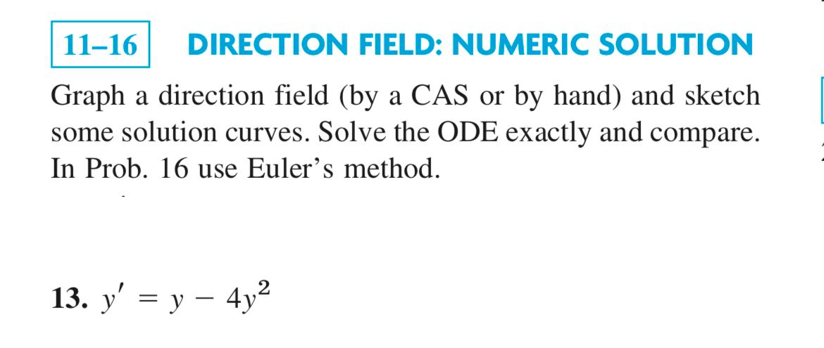 Solved DIRECTION FIELD: NUMERIC SOLUTIONGraph a direction | Chegg.com