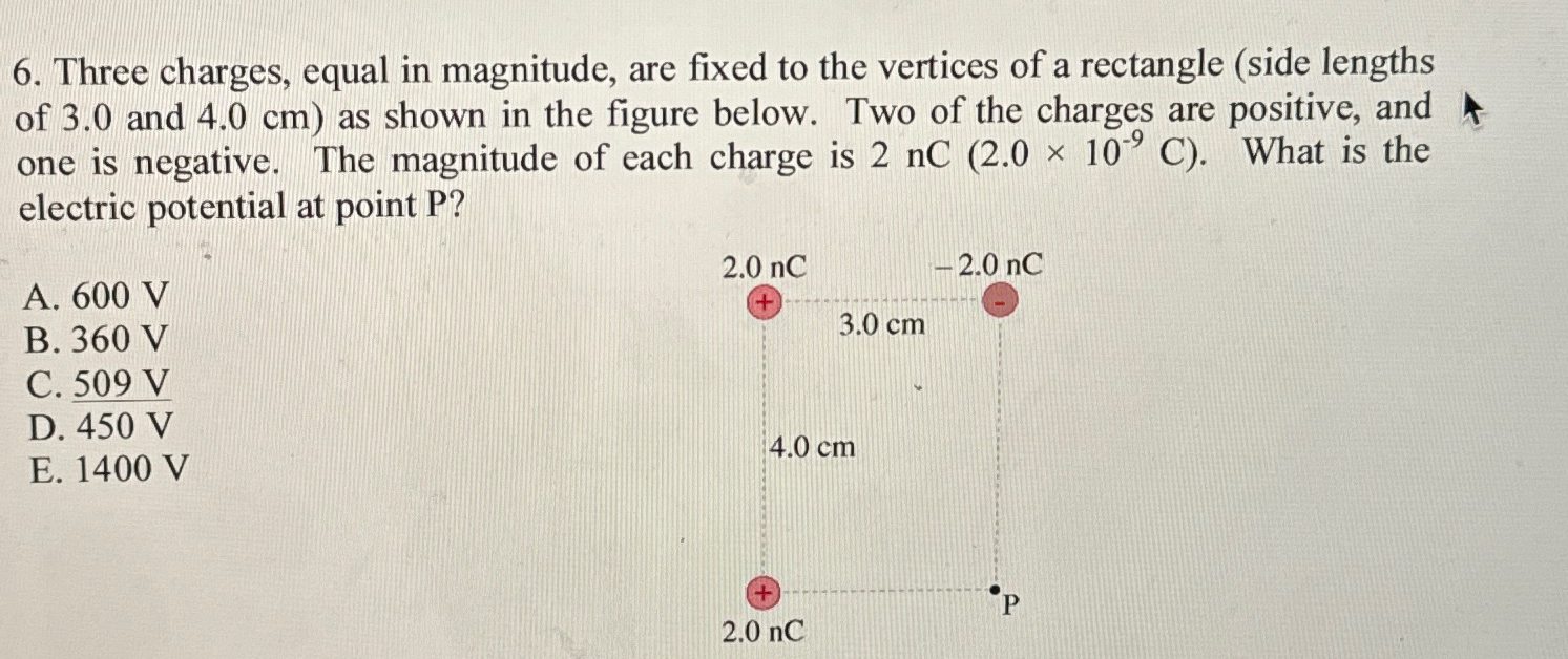 Solved Three charges, equal in magnitude, are fixed to the | Chegg.com