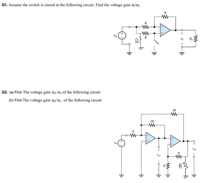 Solved Q1. Assume the switch is closed in the following | Chegg.com