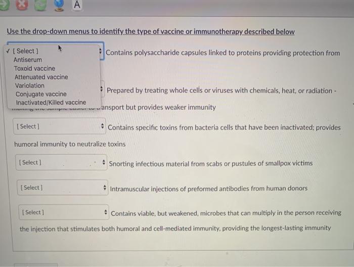 Solved A Use the drop-down menus to identify the type of | Chegg.com