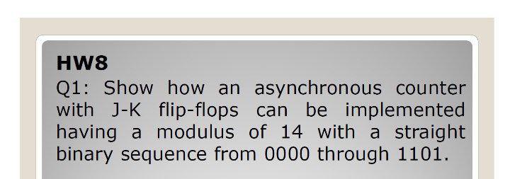 Solved HW8 Q1: Show how an asynchronous counter with J-K | Chegg.com