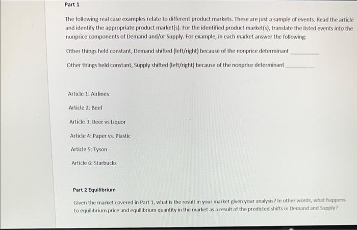 The following real case examples relate to different | Chegg.com