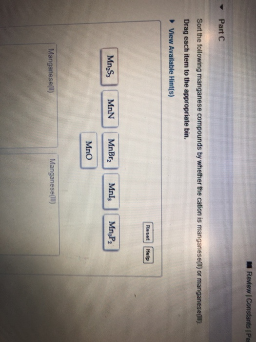 Solved Review Constants (Per Part Sort the following | Chegg.com Solved Review Constants (Per Part Sort the following | Chegg.com