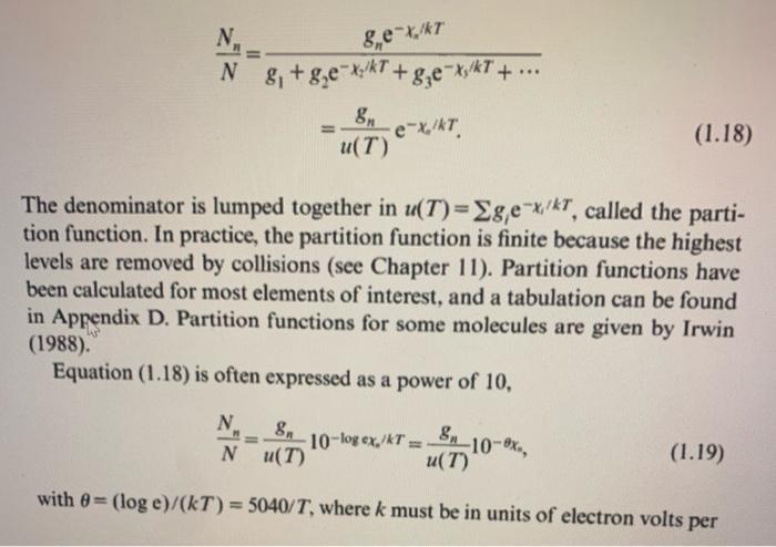 Solved Saha and Boltzmann ionization/excitation | Chegg.com