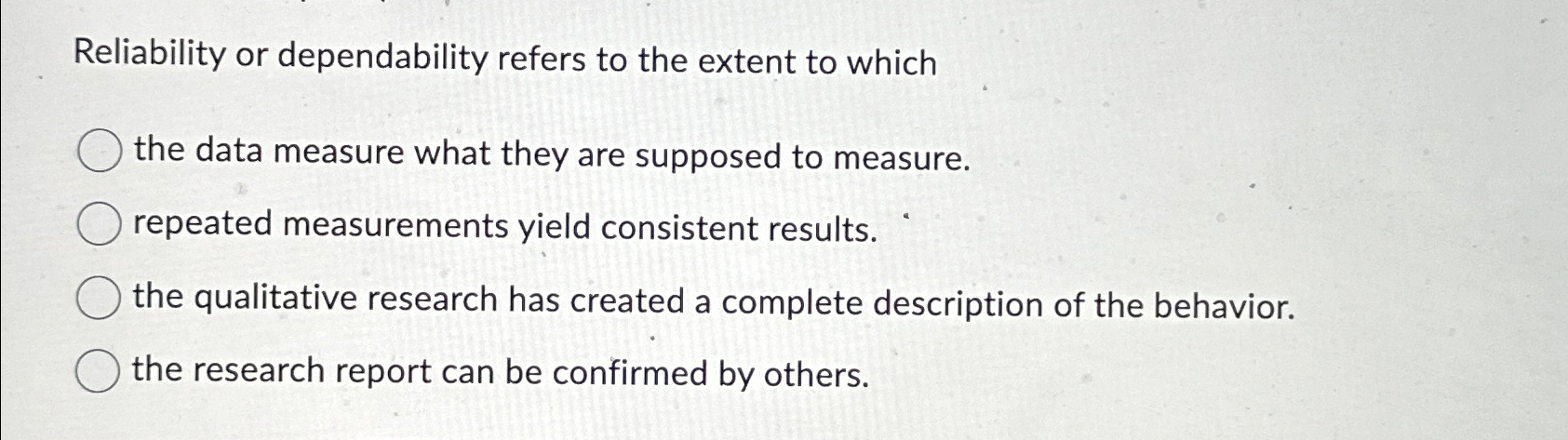 Solved Reliability or dependability refers to the extent to | Chegg.com