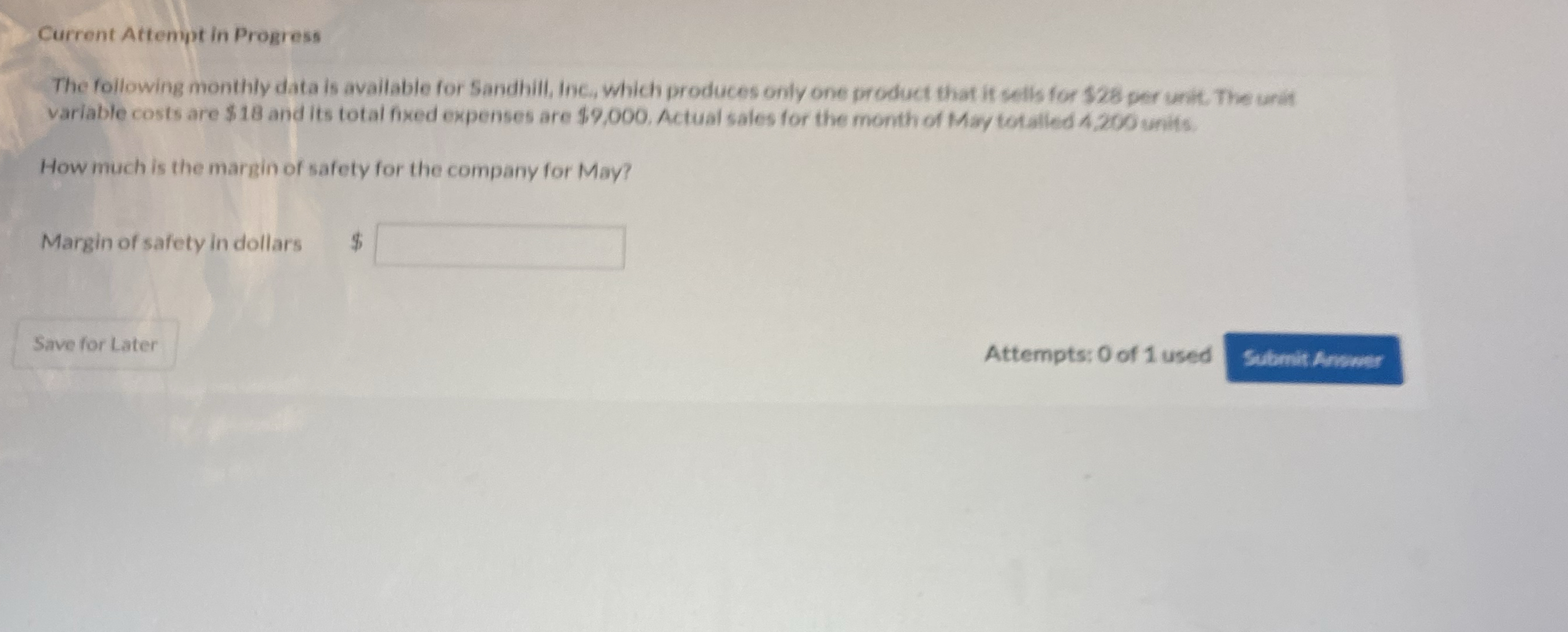 Solved Current Attempt in ProgressThe following monthly data | Chegg.com