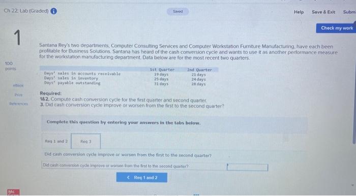 Solved Santana Rey's two departments, Computer Consulting | Chegg.com