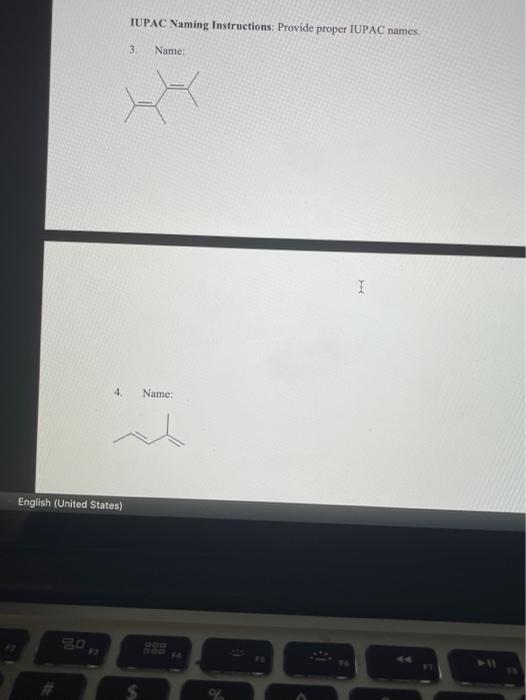 Solved IUPAC Naming Instructions: Provide proper IUPAC | Chegg.com