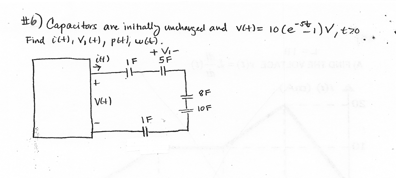 Solved #6) ﻿Capacitors are initially uncharged and | Chegg.com