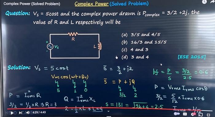Solved Complex Power (Solved Problem) Complex Power (Solved | Chegg.com