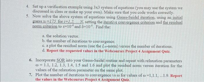 Solved 4. Set up a verification example using 3×3 system of | Chegg.com