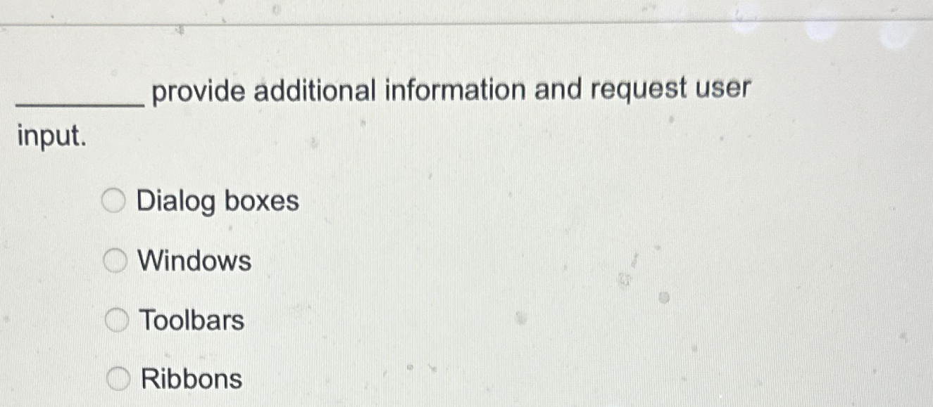 Solved provide additional information and request user | Chegg.com