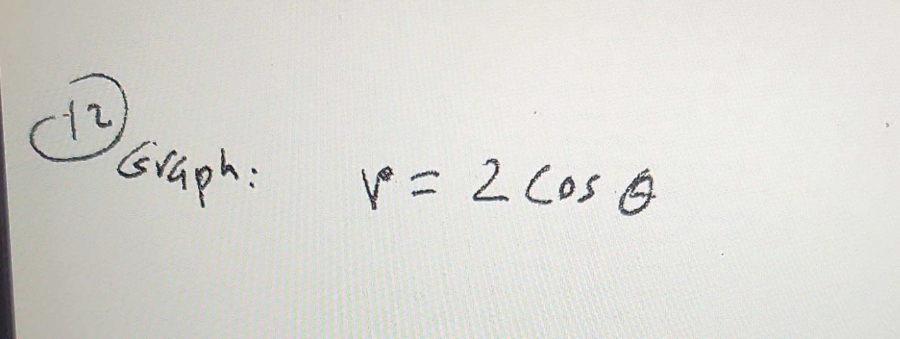(12) Graph: r=2cosθ | Chegg.com