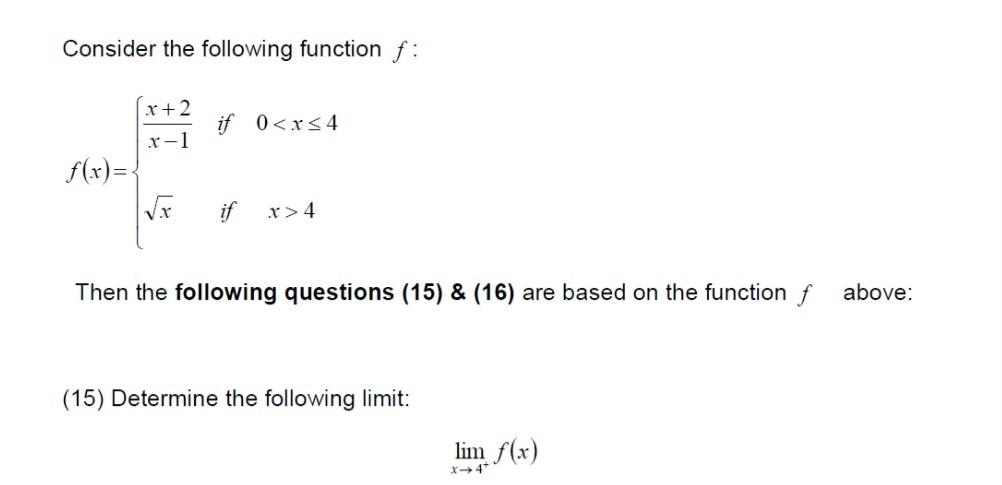 Solved (14) Determine the following limit: | Chegg.com
