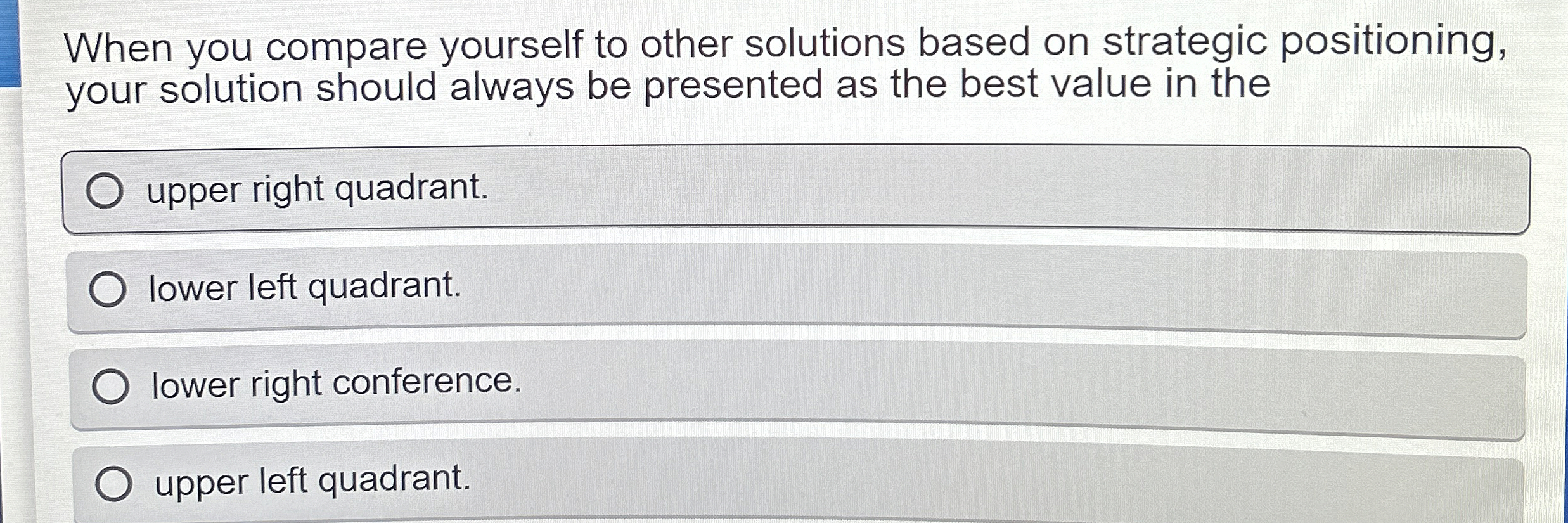 Solved When you compare yourself to other solutions based on | Chegg.com