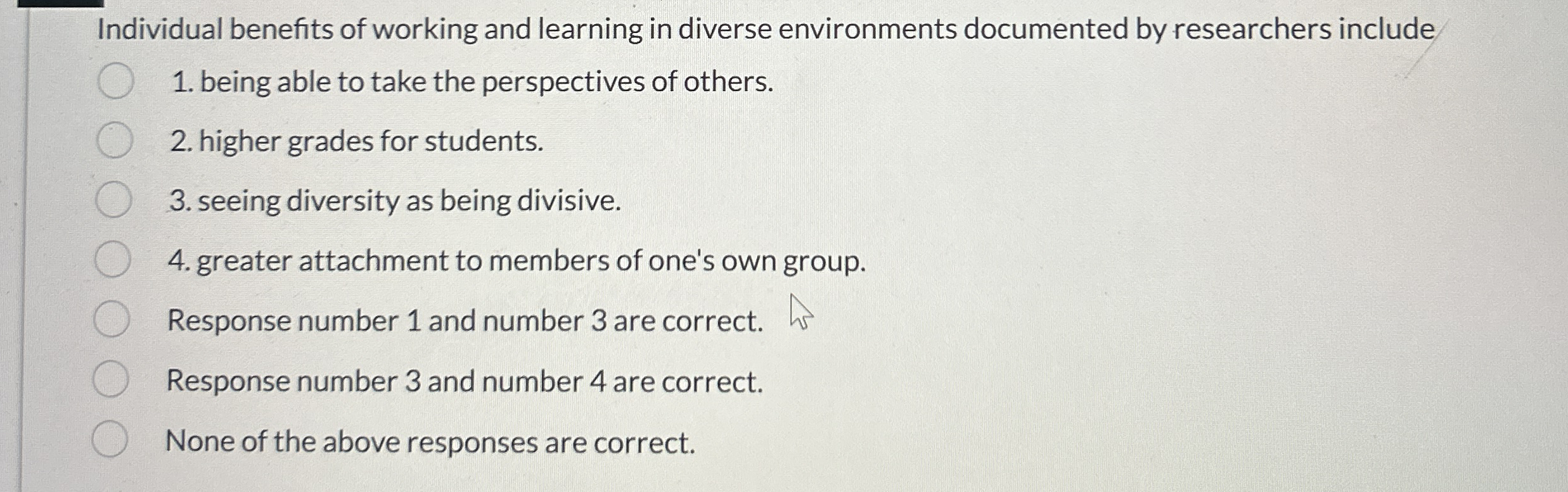 Solved Individual benefits of working and learning in | Chegg.com
