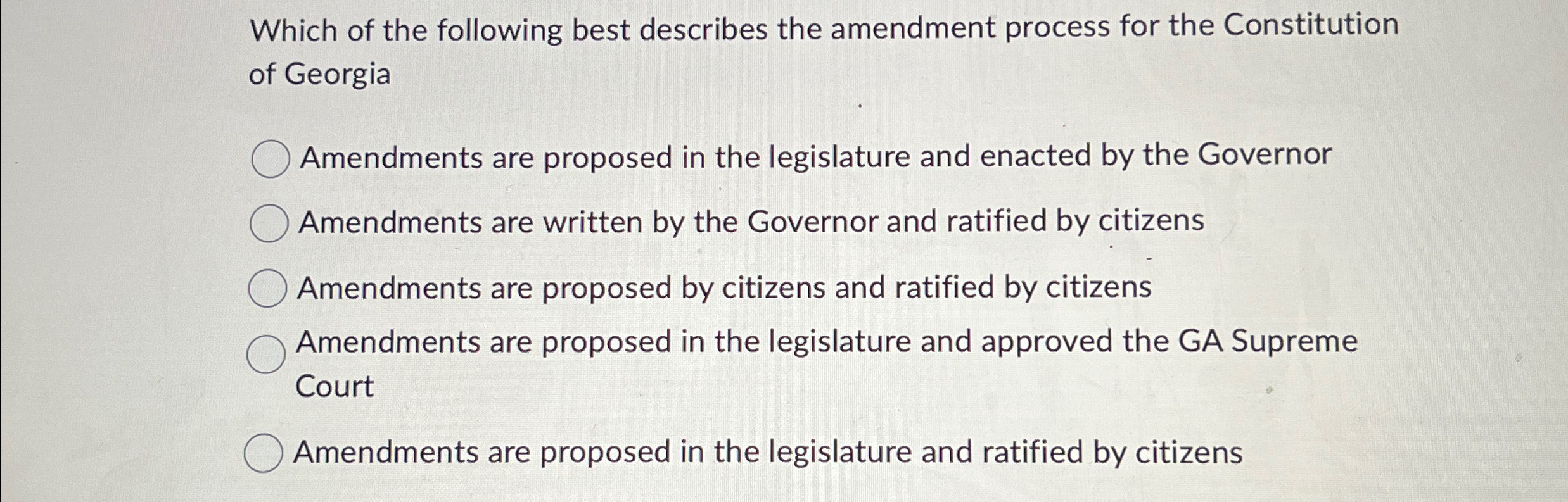 Solved Which of the following best describes the amendment | Chegg.com