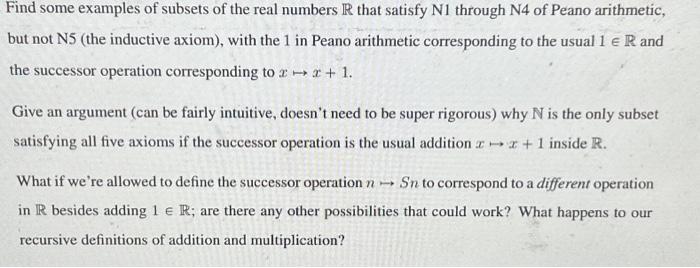 Solved Find some examples of subsets of the real numbers IR | Chegg.com