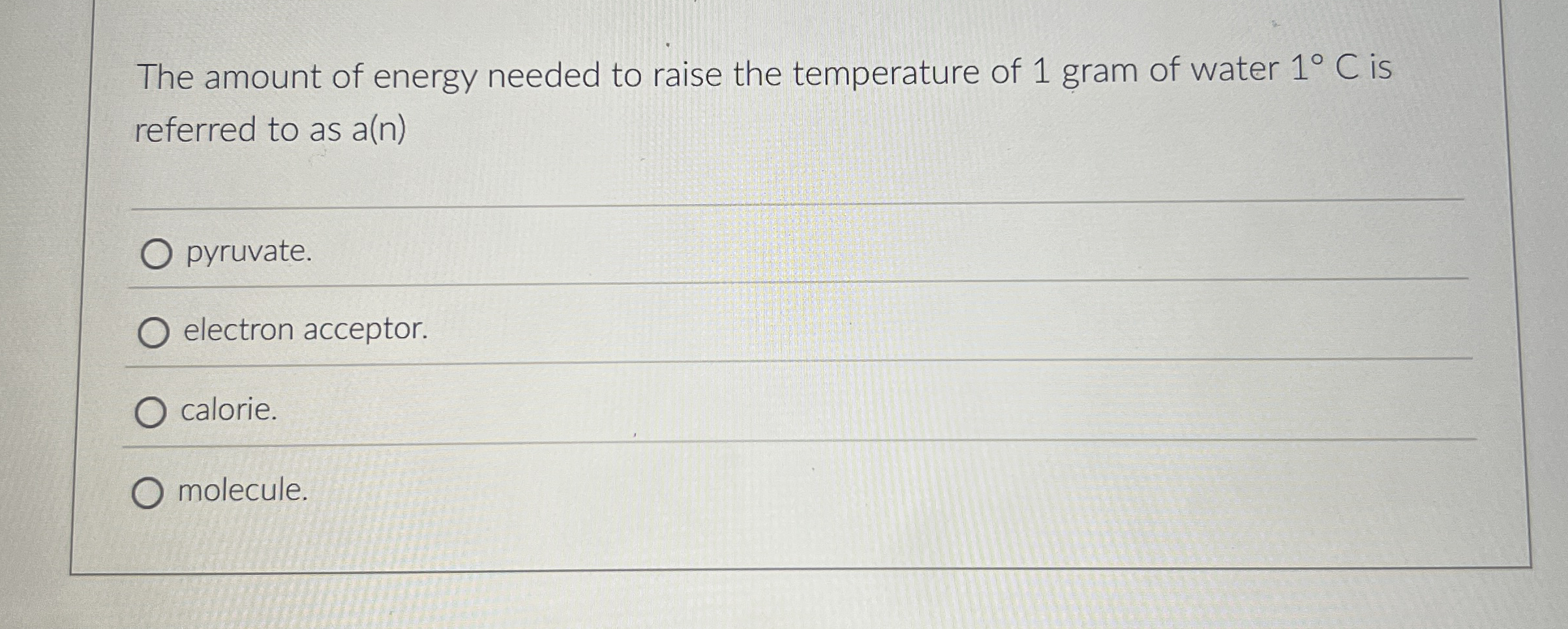 Solved The amount of energy needed to raise the temperature | Chegg.com