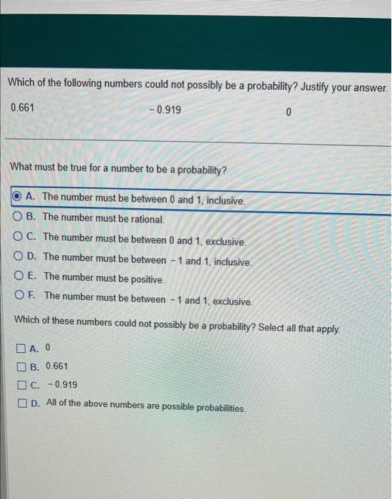 Solved Which of the following numbers could not possibly be | Chegg.com
