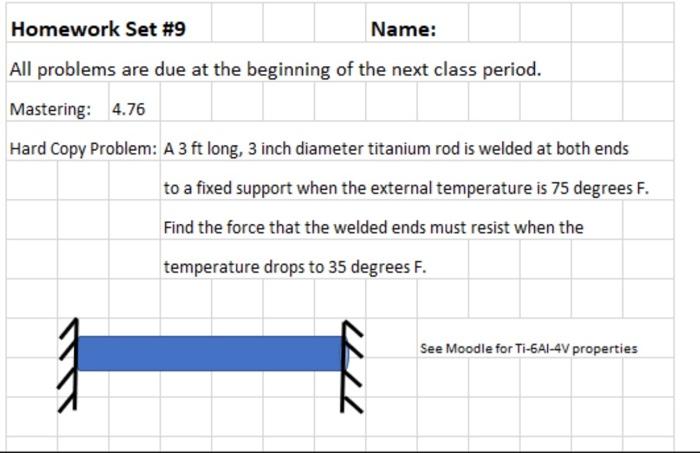 Solved Homework Set \#9 Name: All problems are due at the | Chegg.com