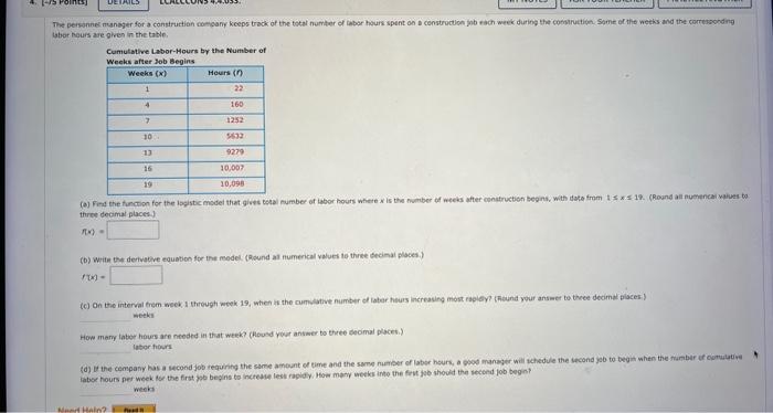 Solved bbor Nours are given in the table. Cumutative | Chegg.com