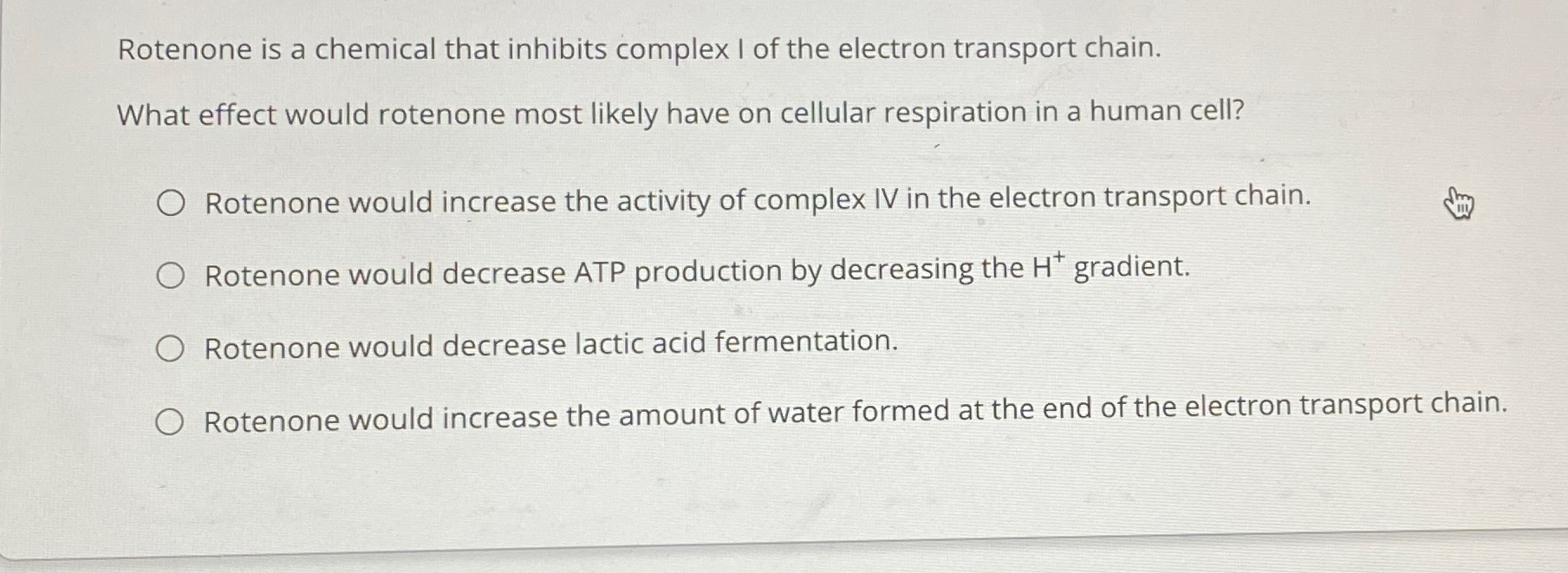 Solved Rotenone is a chemical that inhibits complex I of the | Chegg.com