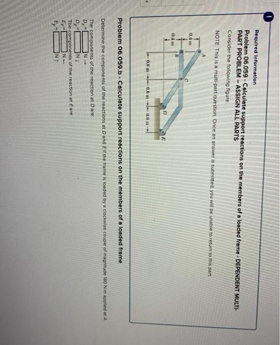 Solved Required Information Problem 06.059. Calculate | Chegg.com