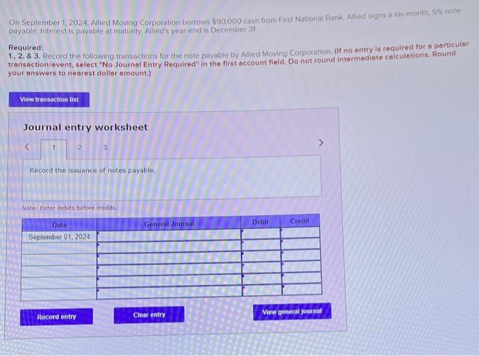 Solved On September 1, 2024, Allied Moving Corporation | Chegg.com
