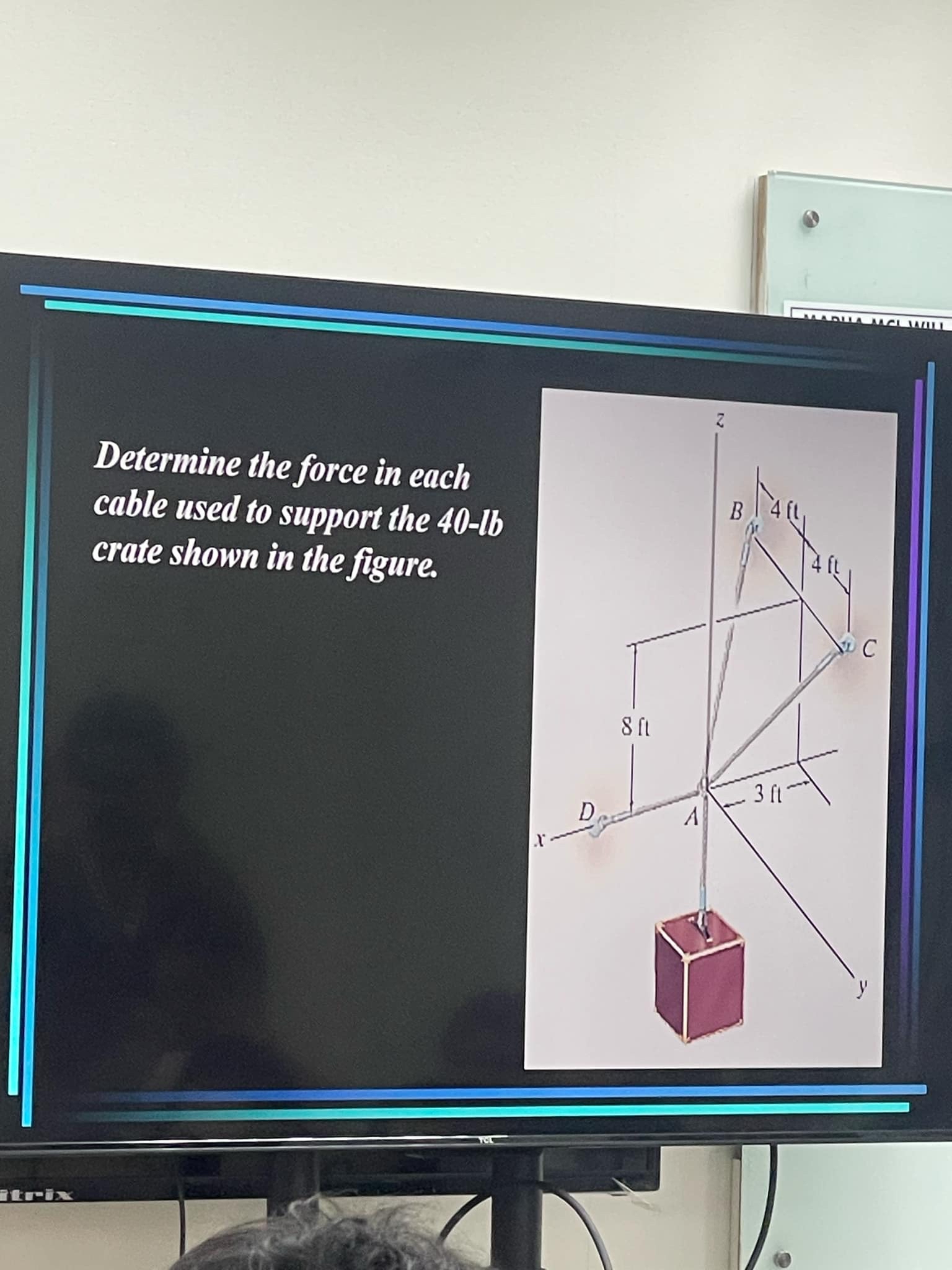 Solved Determine the force in each cable used to support the | Chegg.com