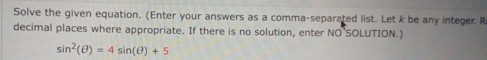 Solved Solve the given equation. (Enter your answers as a | Chegg.com